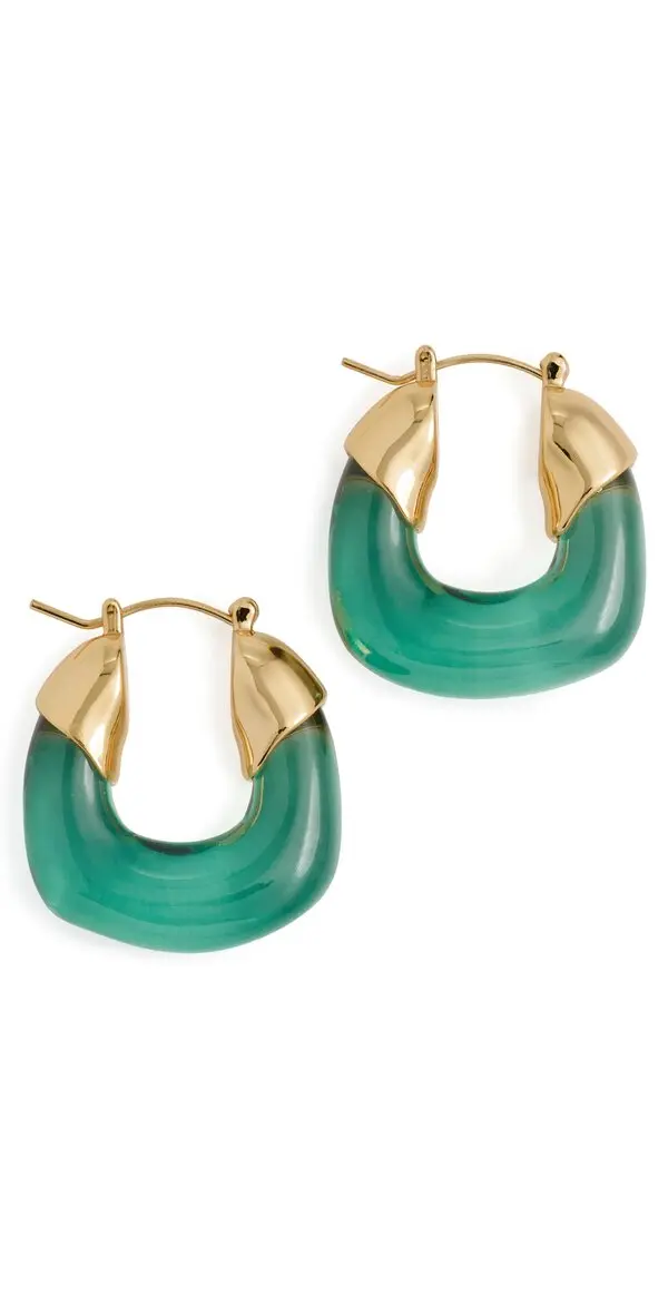 LIZZIE FORTUNATO Mini Hoop Earrings - Green
