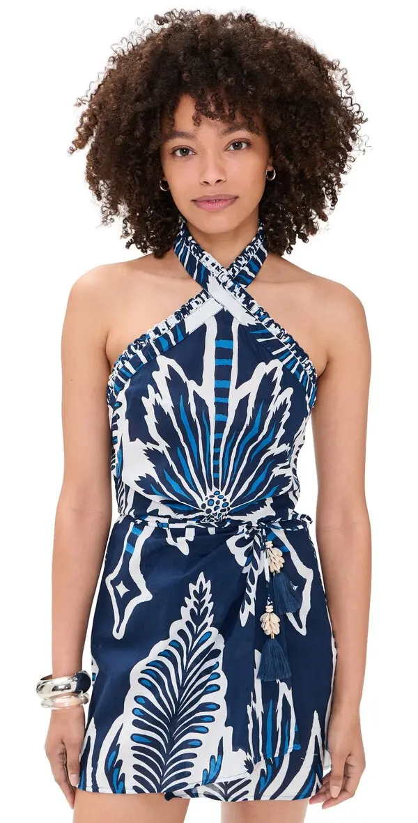 Poupette St Barth Manon Mini Dress - Navy Cartagena