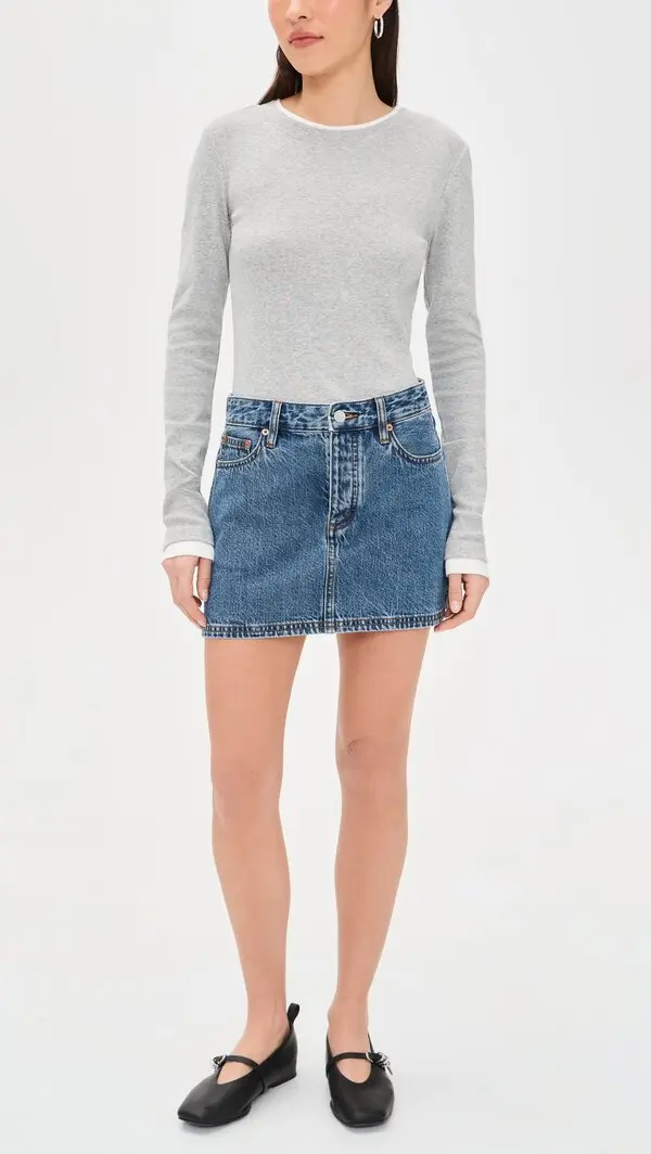 Still Here Holly Denim Skirt - Classic Blue