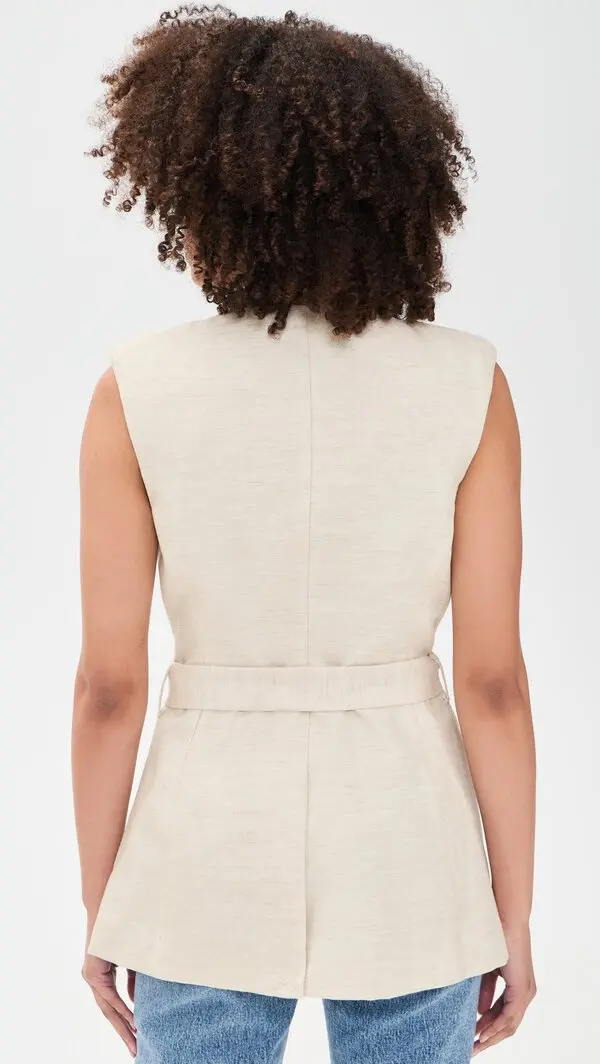 Good American Linen-blend Belted Vest