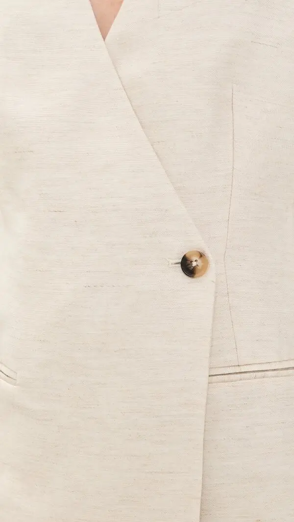 Good American Linen-blend Belted Vest