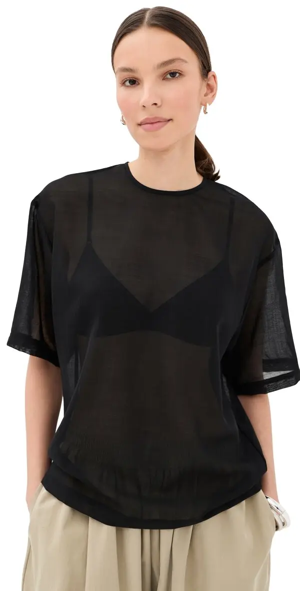 Tibi Sheer Wool Gauze Easy Tee