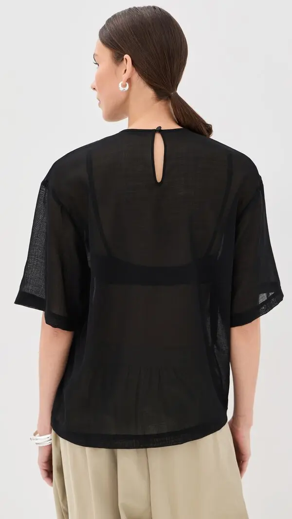 Tibi Sheer Wool Gauze Easy Tee