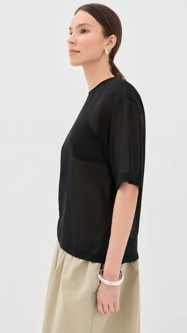 Tibi Sheer Wool Gauze Easy Tee