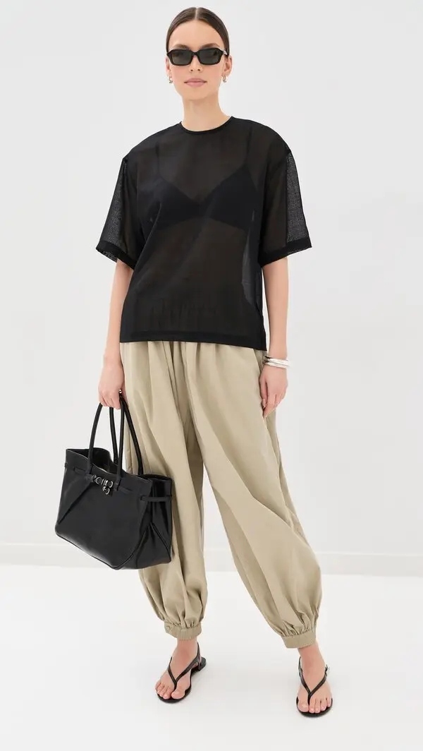 Tibi Sheer Wool Gauze Easy Tee