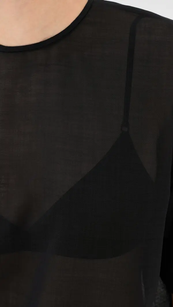 Tibi Sheer Wool Gauze Easy Tee