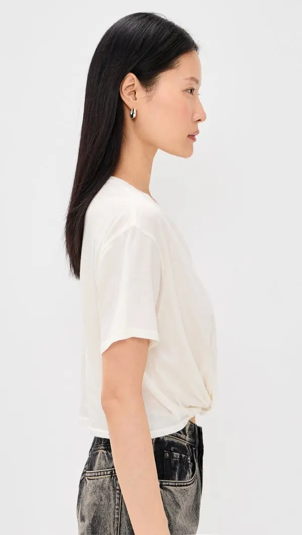 R13 Twisted Front Tee - Ecru