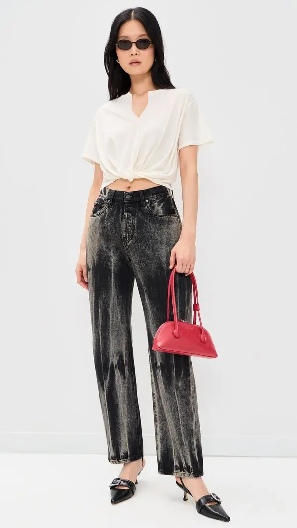 R13 Twisted Front Tee - Ecru