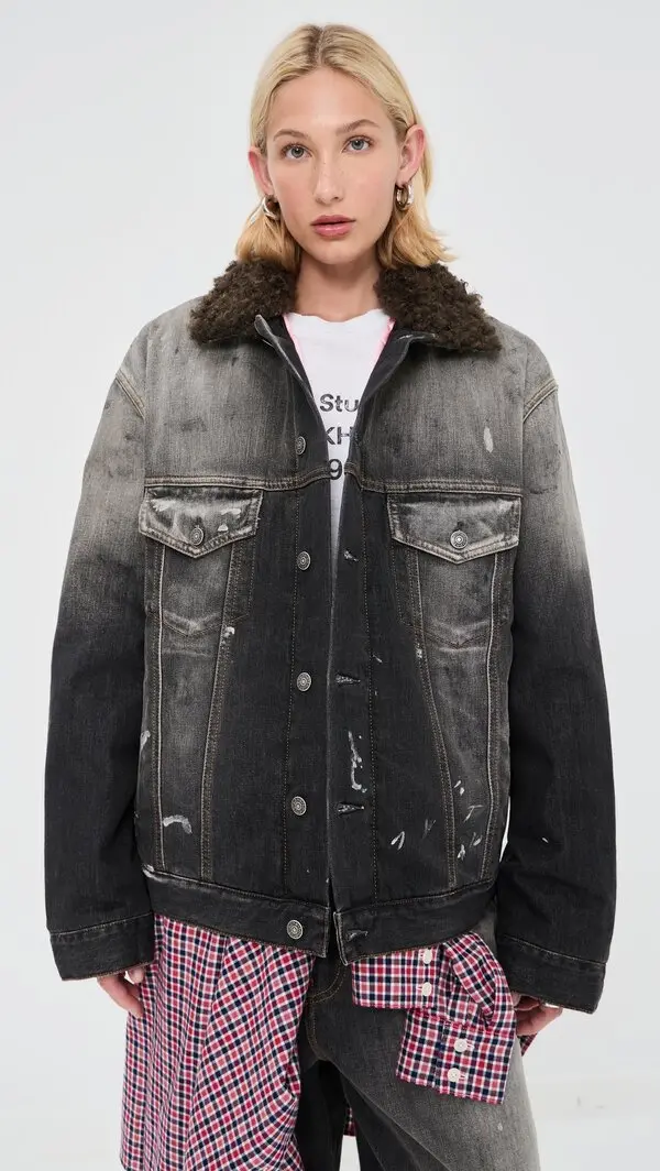 Acne Studios Lined Denim Jacket - Black