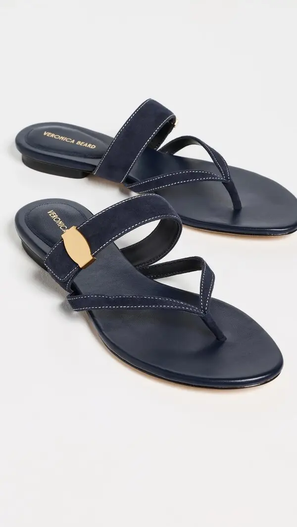 Veronica Beard Salva Dash Sandals - Navy
