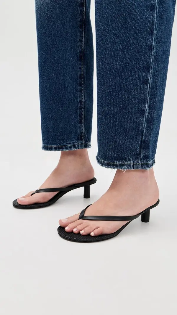 ST. AGNI Woven Thong Heels