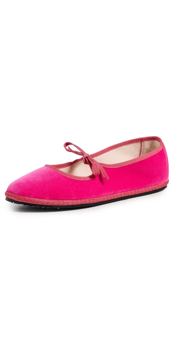 VIBI VENEZIA Brigitte Velvet Mary Janes Flats