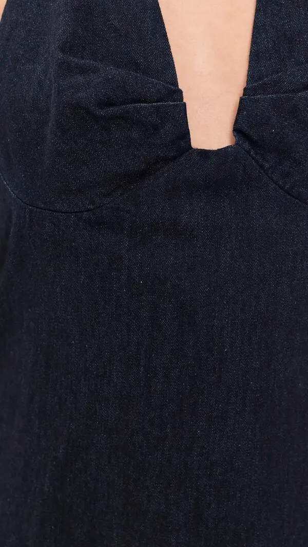 Free People Trevi Denim Halterneck Mini Dress