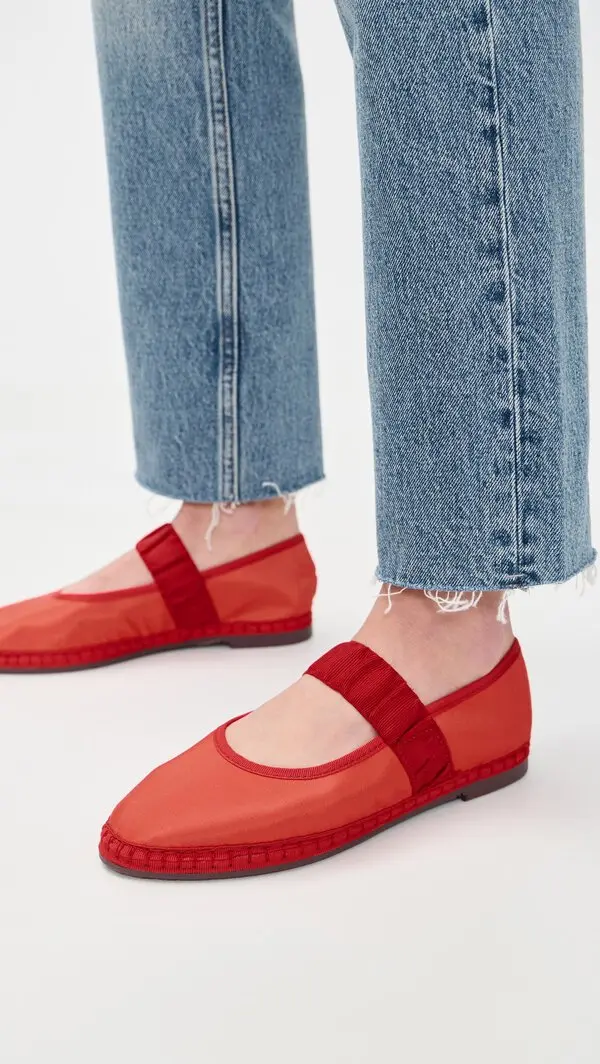 FLABELUS Mafalda Ruffle Flats - Red