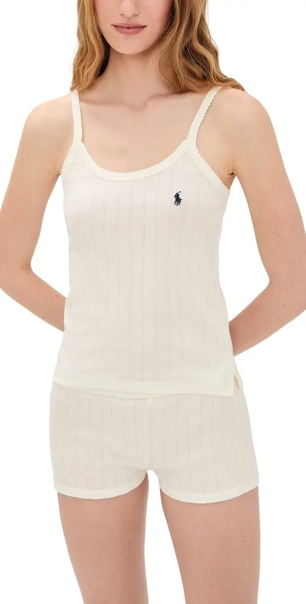 Polo Ralph Lauren Cami Sleep Shorts Set - Egret