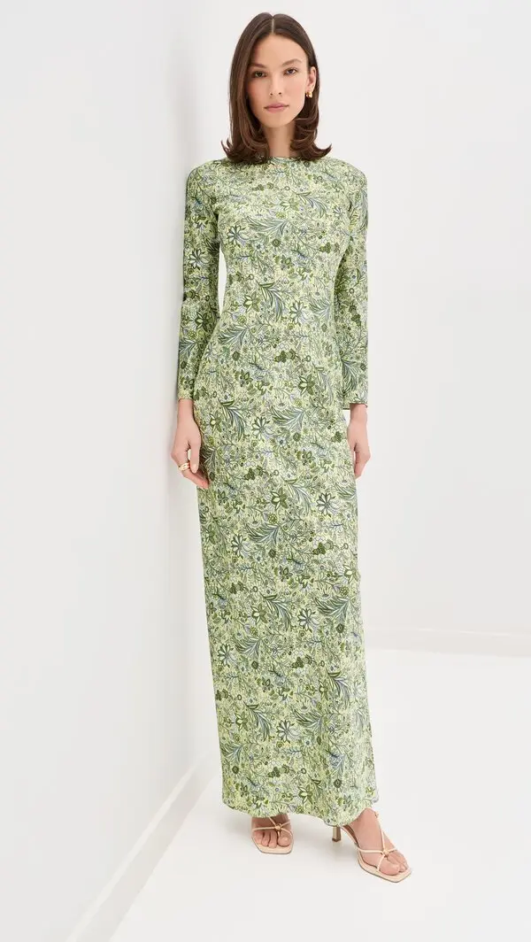 Veronica Beard Gemma Maxi Dress - Pistachio Multi