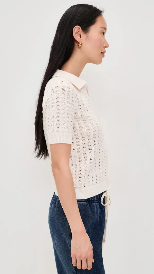 Marine Layer Piper Knit Resort Shirt - Cream