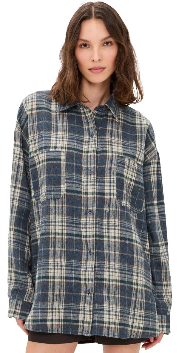 Lioness Plaid Shirt - Ash Plaid