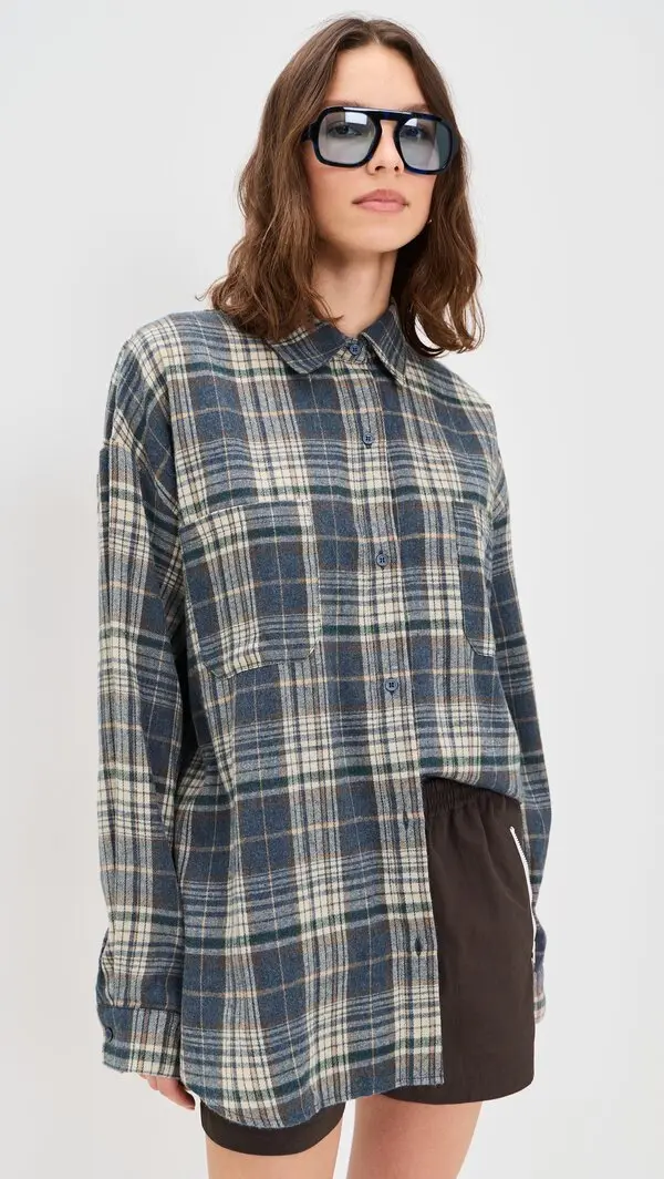 Lioness Plaid Shirt - Ash Plaid
