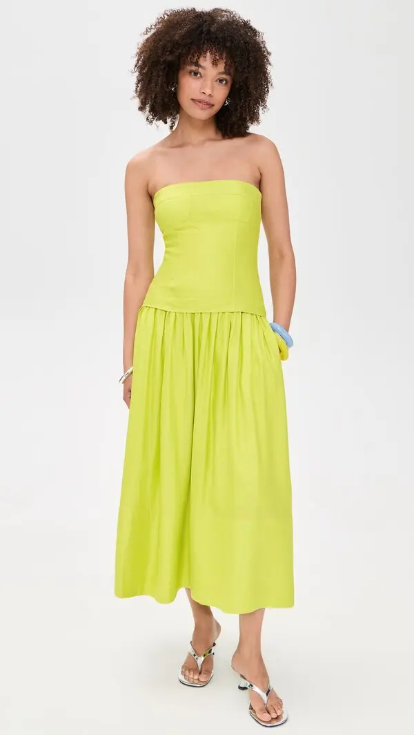 Hunter Bell Maren Strapless Midi Dress