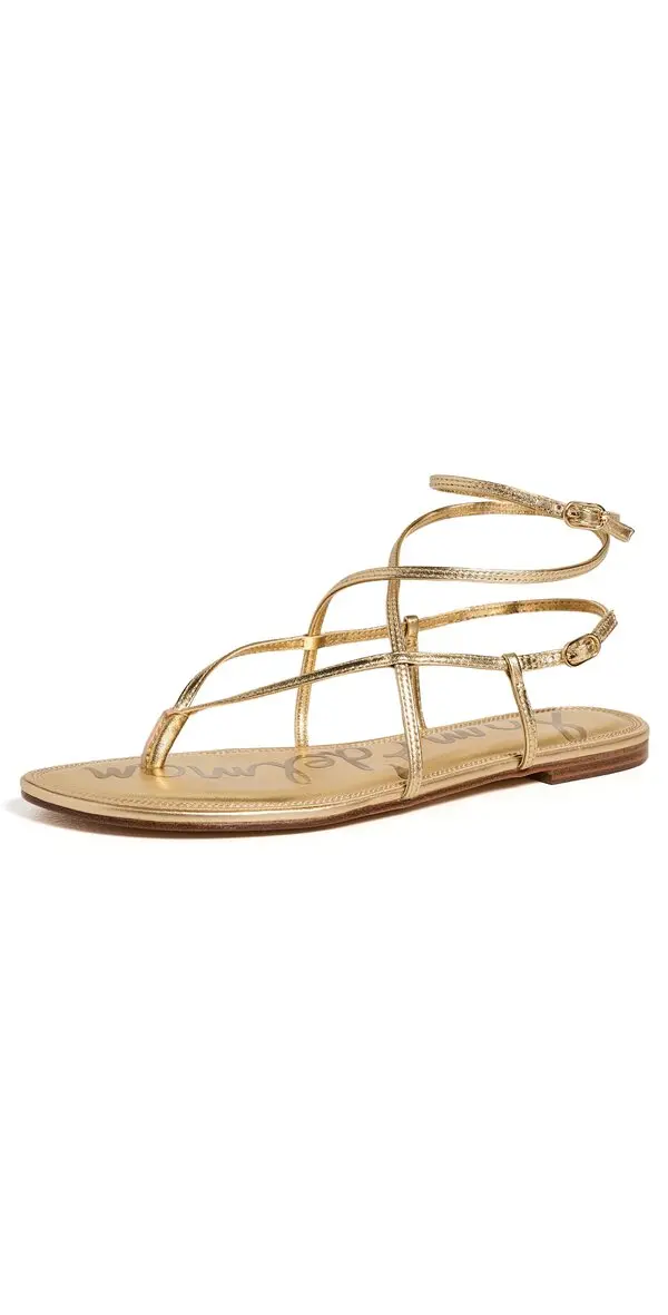 Sam Edelman Clara Metallic Sandals - Amber Gold