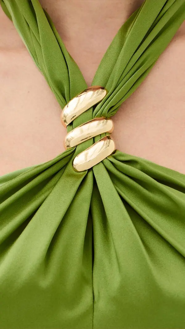 Veronica Beard Izaren Halter Neck Maxi Dress - Cactus