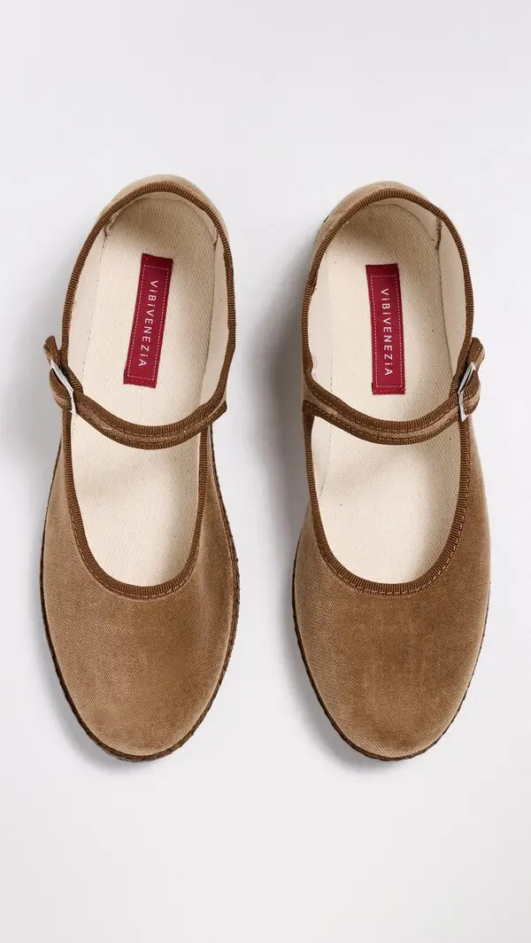 VIBI VENEZIA Velvet Mary Jane Flats - Torcello