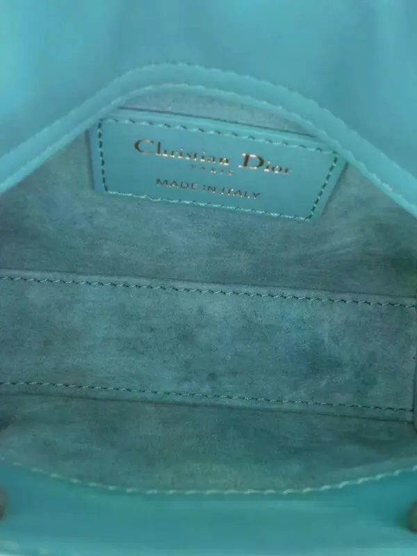 Dior 2022 Micro Lambskin Cannage Lady Satchel - Blue