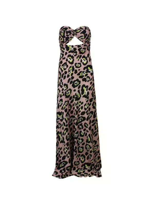 Essentiel Antwerp Animal-print Maxi Dress With Twist-knot Detail