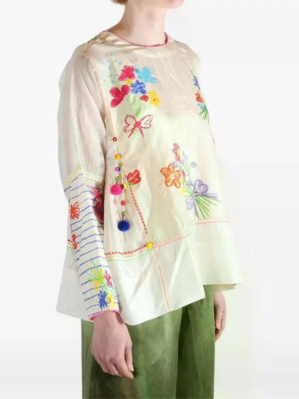 Pero Floral-print Embroidered Blouse