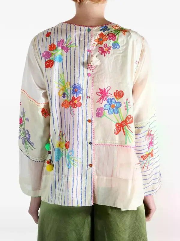 Pero Floral-print Embroidered Blouse
