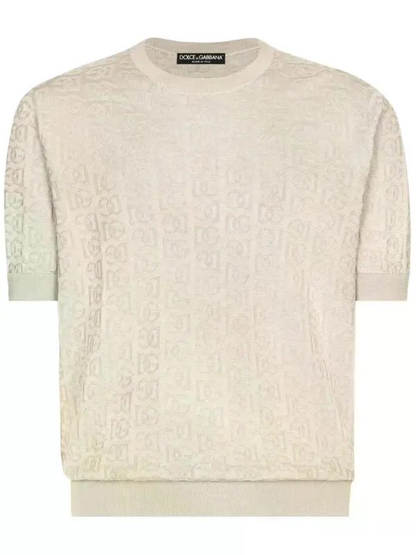 Dolce & Gabbana Dg-logo Silk Sweater - Neutrals