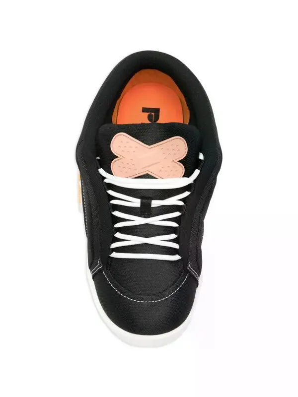 PDF Topstitched Lace-up Sneakers - Black