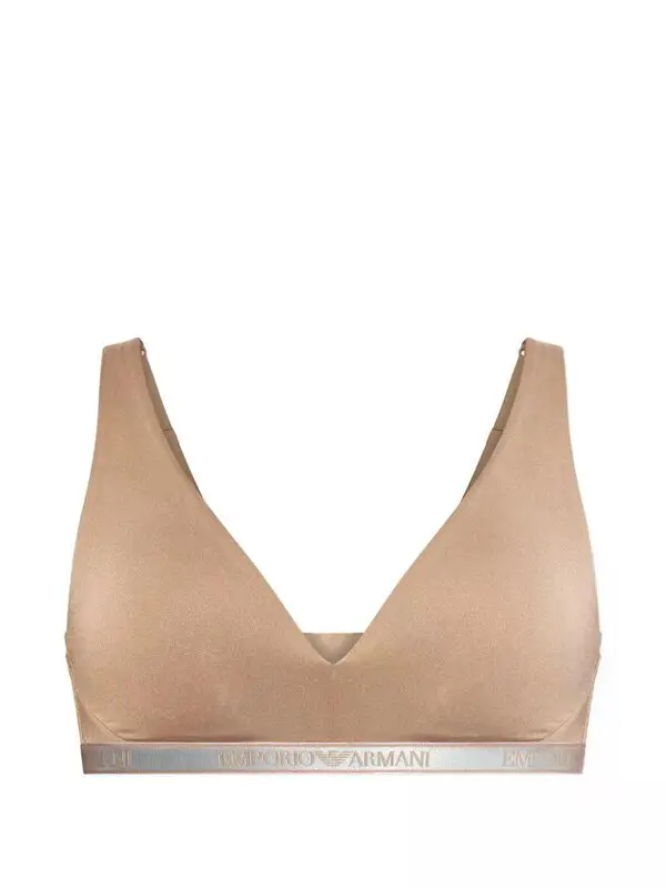 Emporio Armani Logo-band Bra - Neutrals