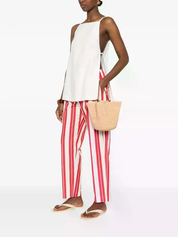 FORTE_FORTE Striped Drawstring Trousers - Red