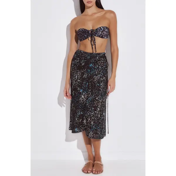 LIDA SWIMWEAR Korinth Pareo With Tie - Blue Leopard