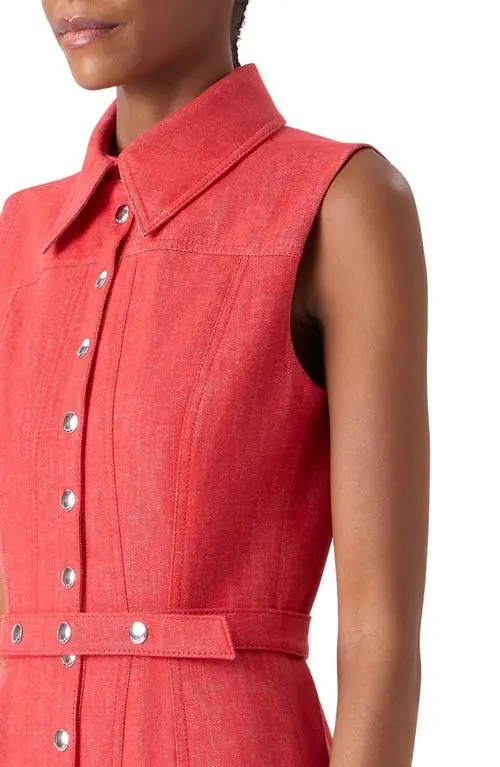 Akris Belted Stretch Denim Shirtdress