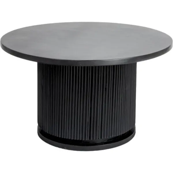 OLIVE GROVE Pedestal Coffee Table With Ribbed Base