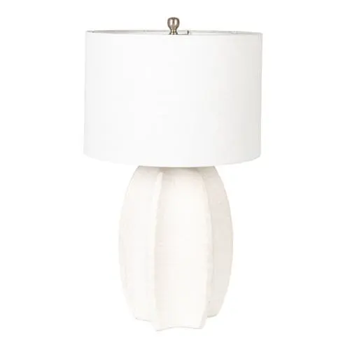 OLIVE GROVE Table Lamp With Sculpted Edge - White