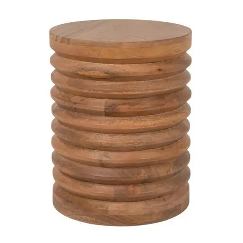 OLIVE GROVE Round Ribbed Side Table