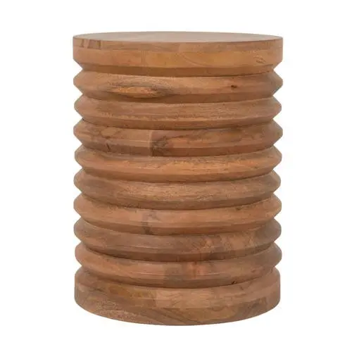 OLIVE GROVE Round Ribbed Side Table