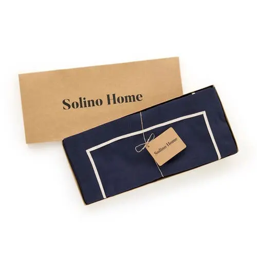 Solino Home Linen Table Runner For Dining Table - Navy
