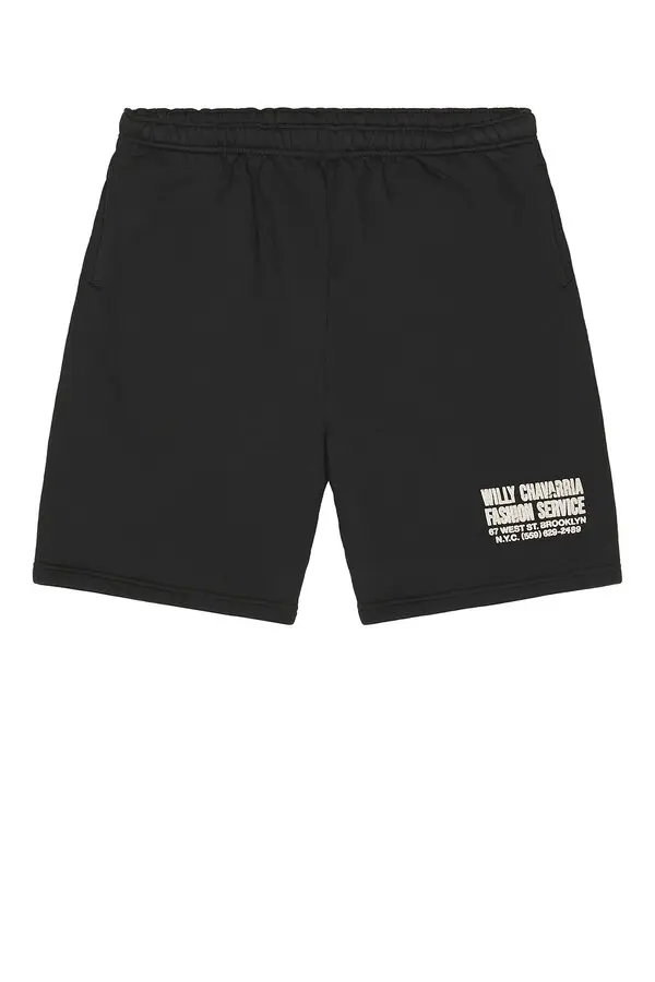 WILLY CHAVARRIA Fashion Services Buffalo Sweatshort - Black