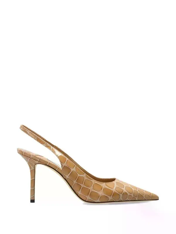 JIMMY CHOO Love Slingback Pointed Leather Pumps - Neutrals