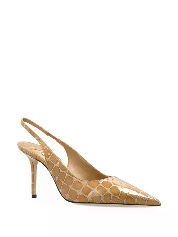 JIMMY CHOO Love Slingback Pointed Leather Pumps - Neutrals