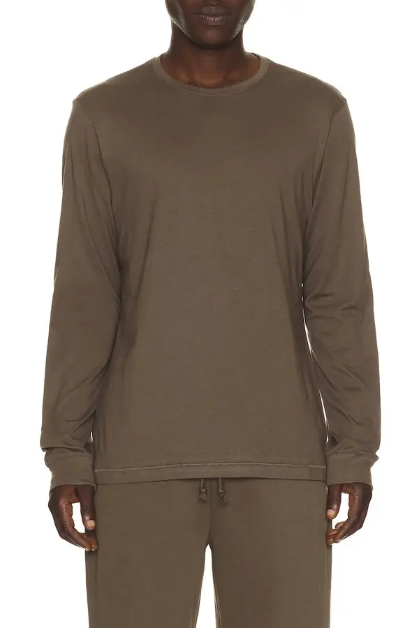 SKIMS Cotton Long Sleeve T-shirt In Brown - Driftwood