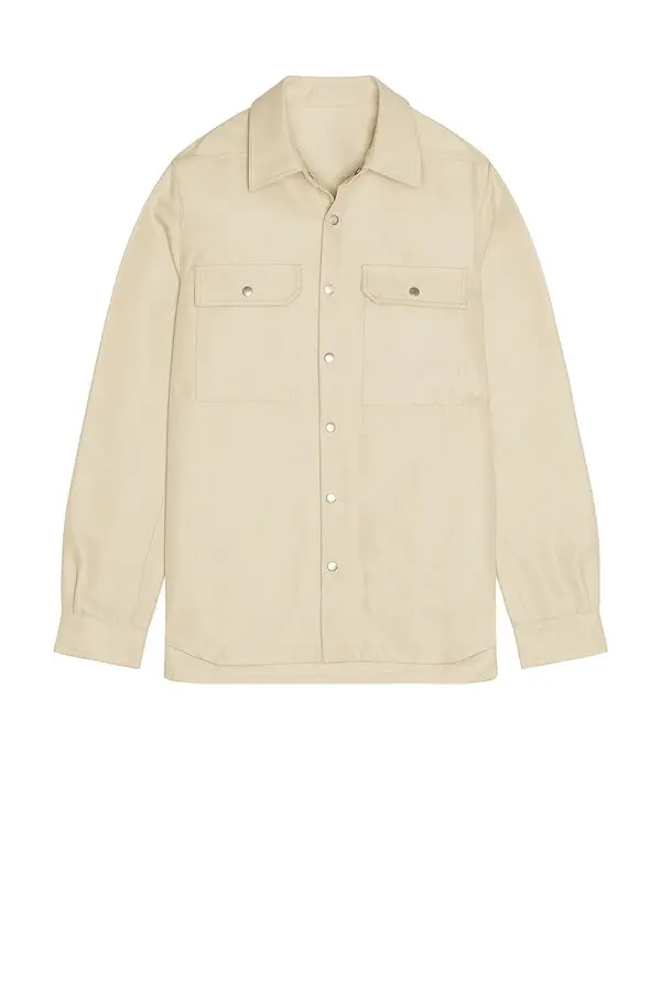 Rick Owens Outershirt In Cream - Sand