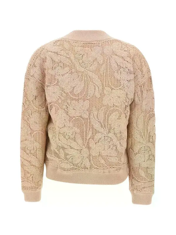 KANGRA Floral Embroidery Zip Bomber Jacket