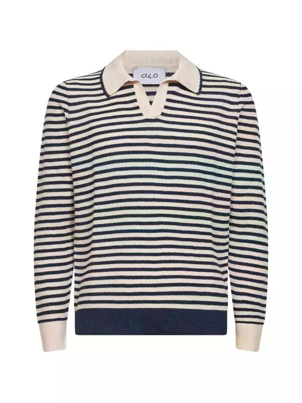 D4.0 Striped-pattern Polo Shirt