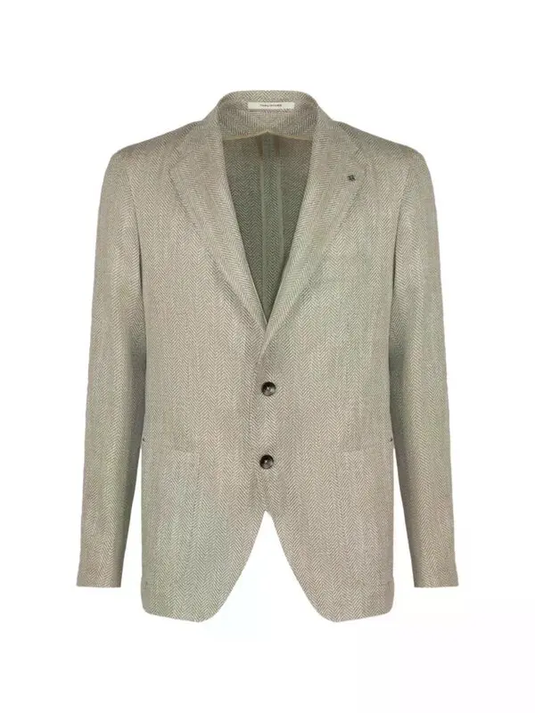 Tagliatore Herringbone Button Jacket - Neutrals